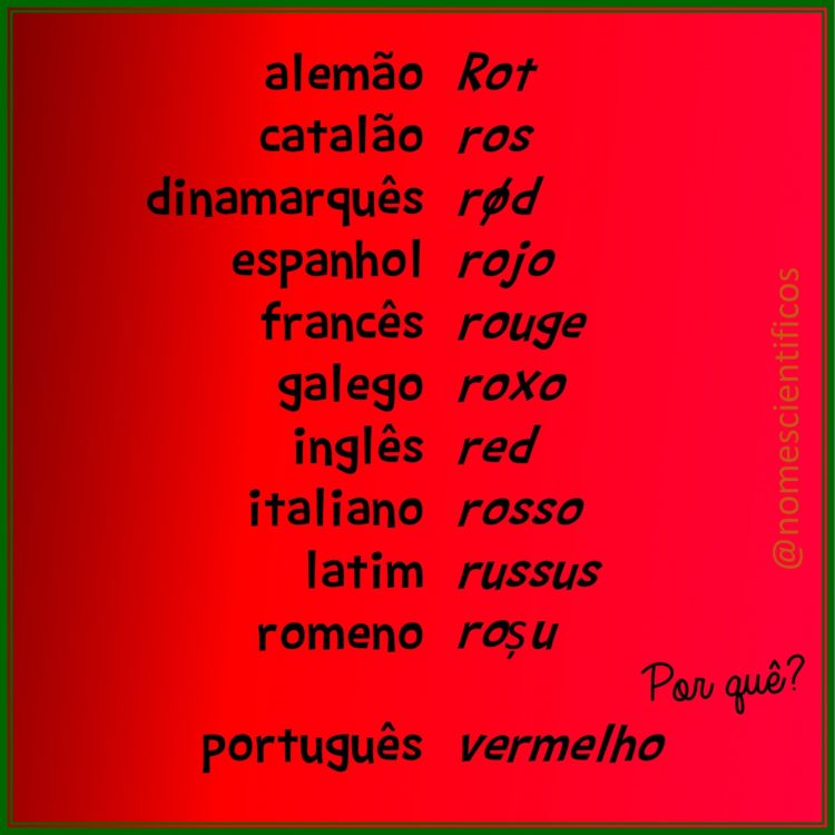 De onde vem a palavra “vermelho” em português? Por que ela é diferente ...